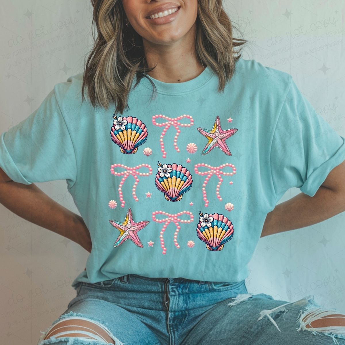 COQUETTE BOWS & CLAMS GRID - DTF TRANSFER – shopollieandco